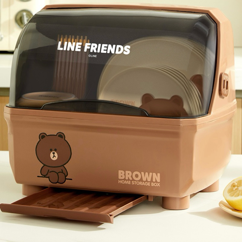 Jual RAK PIRING PENIRIS PIRING BROWN LINE FRIENDS STORAGE TEMPAT ...