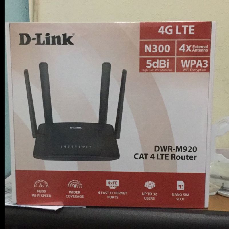 Jual D-Link DWR-M920 10/100Mbps SIMcard 4G N300 300Mbps Dual Band LTE ...