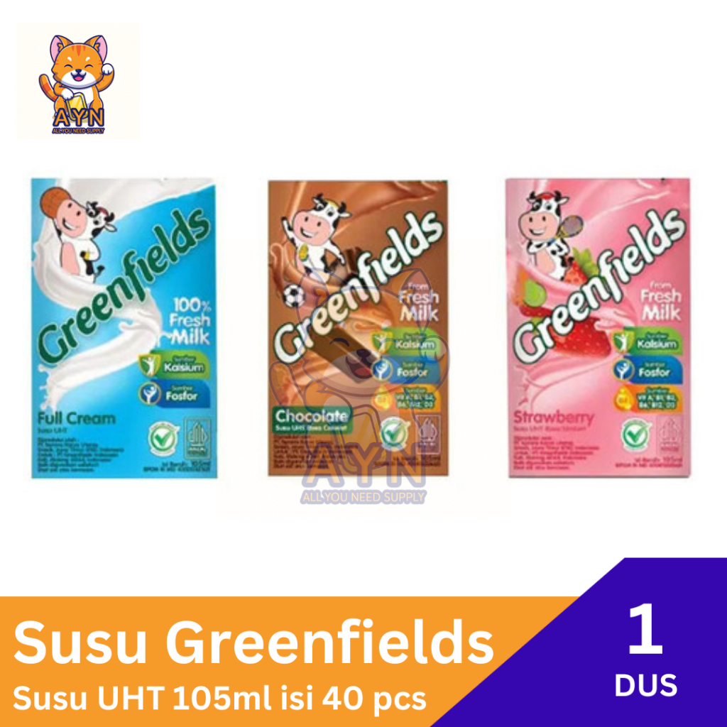 Jual Susu UHT Greenfields 105 ml [ 1 dus isi 40 pcs ] | Shopee Indonesia
