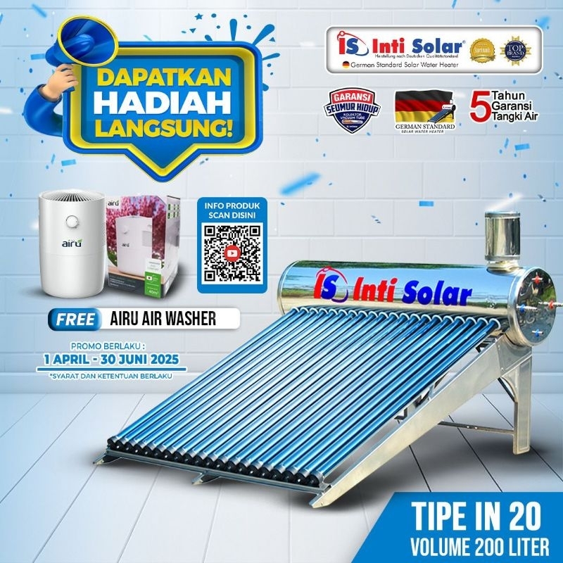 Jual Inti Solar IN20/Intisolar IN 20 Pemanas Air Tenaga Matahari 200 ...