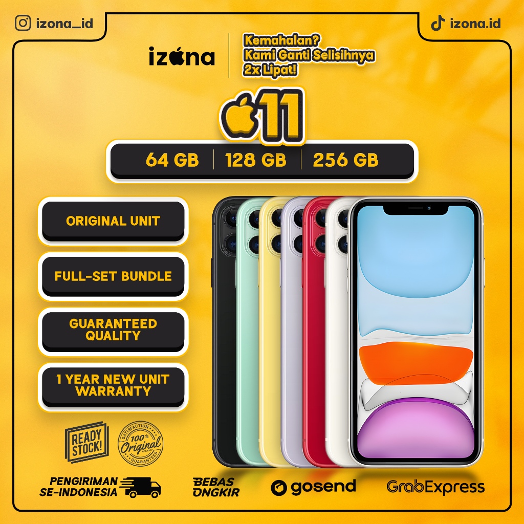 Jual IP 11 - ORIGINAL SECOND LIKE NEW & RESMI FULLSET - 64GB 128GB ...