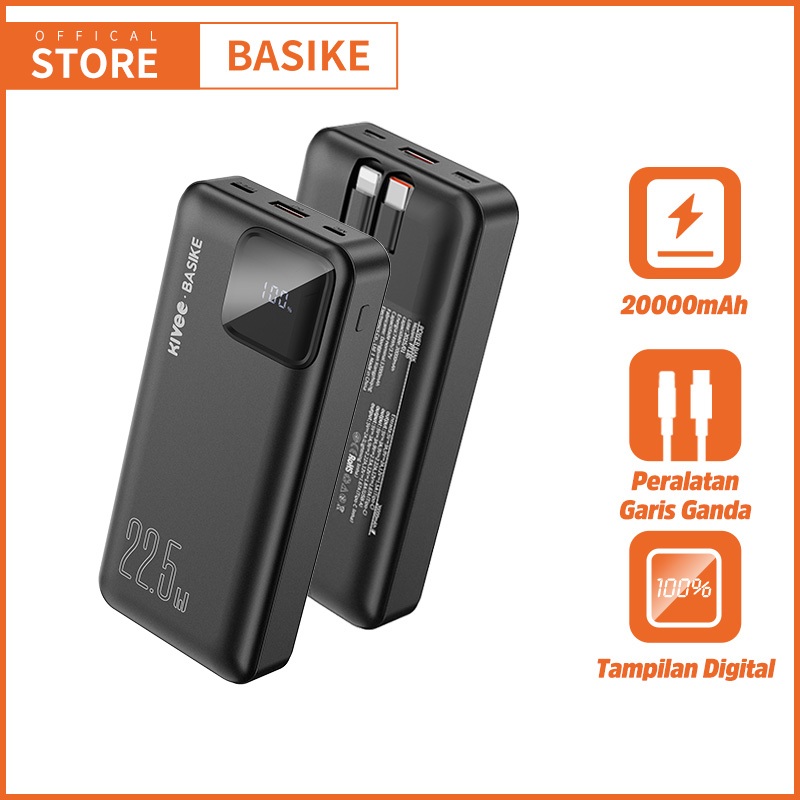 Jual BASIKE Powerbank 20000 mah Fast Charging 22.5W 2 masukan 4 ...