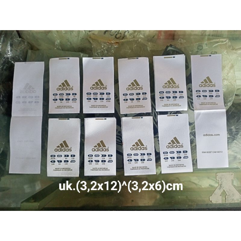 Jual label merek brand merek label (main size care) label tag adidas ...