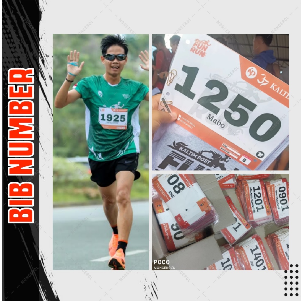 Jual Nomor Dada BIB Number Fun Run Trail Run Marathon Bike Race ...