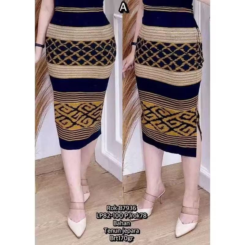 Jual rok tenun span 7/8 rok tenun rok kerja rok wanita tenun viral ...