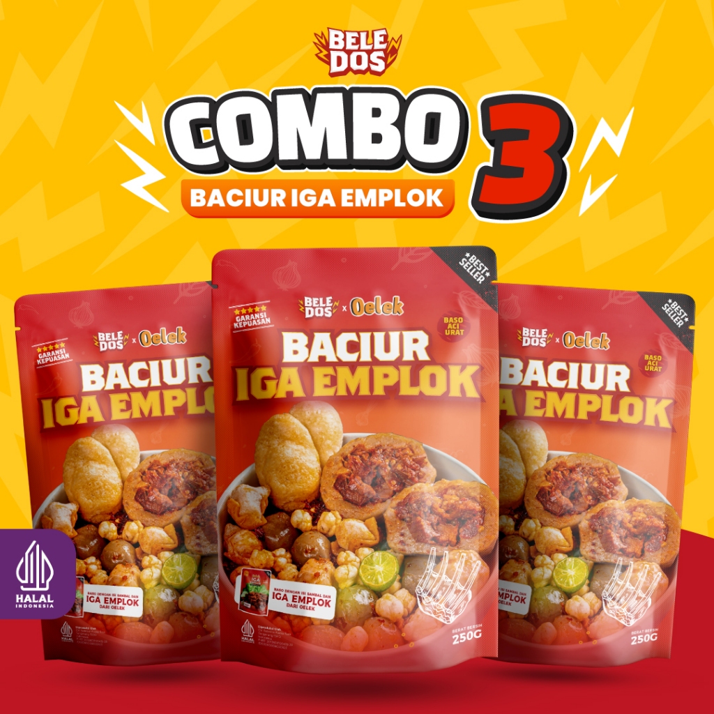 Jual Beledos Paket Bertiga Baciur Iga Emplok 250 Gram dengan Sambal ...