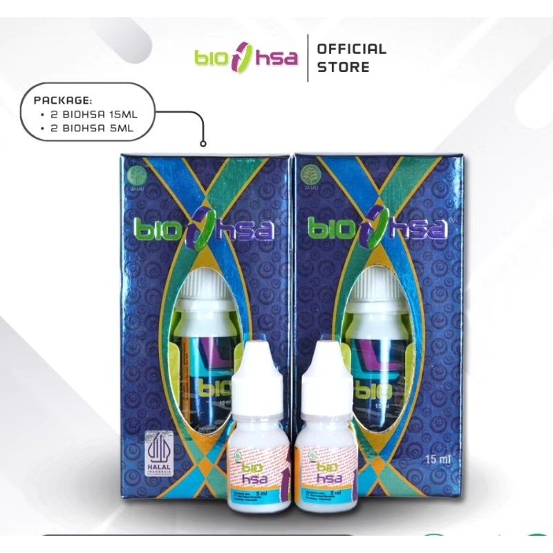 Jual Bio Hsa 15 ml 2 botol gratis 2 botol bio hsa 5 ml | Shopee Indonesia