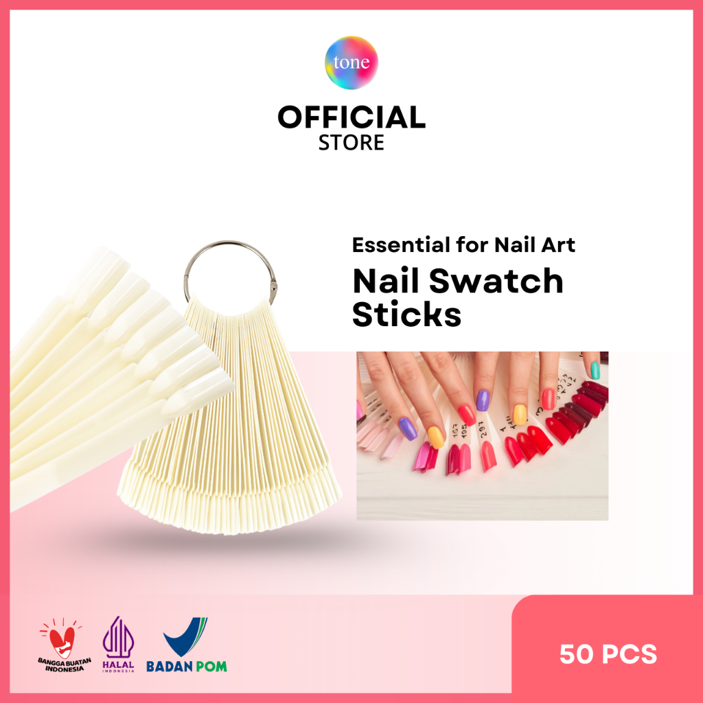 Jual TONE Nail Swatch Sticks 50pcs | Display Kutek Warna | Fake Nails ...