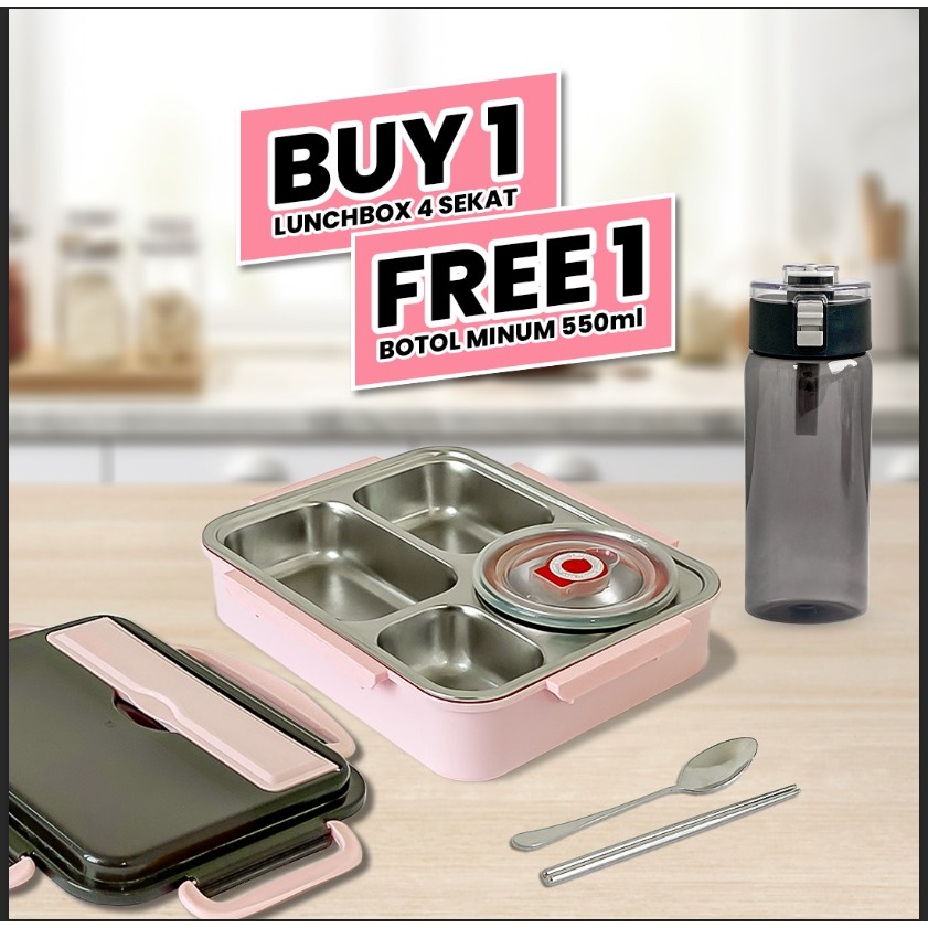 Jual Aveline Lunch Box Kotak Makan 4 Sekat 5 Sekat Sus 304 Stainless ...