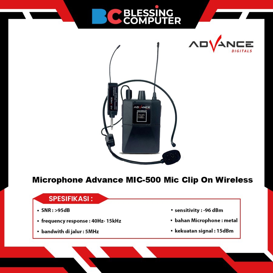 Jual Microphone Advance MIC-500 Mic Clip On Wireless | Shopee Indonesia