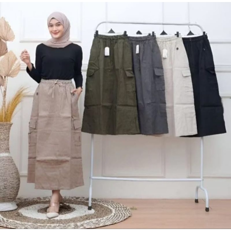 Jual ROK CARGO/ROK MODEL CARGO BAHAN TUWIL PREMIUM/ROK WANITA DEWASA ...