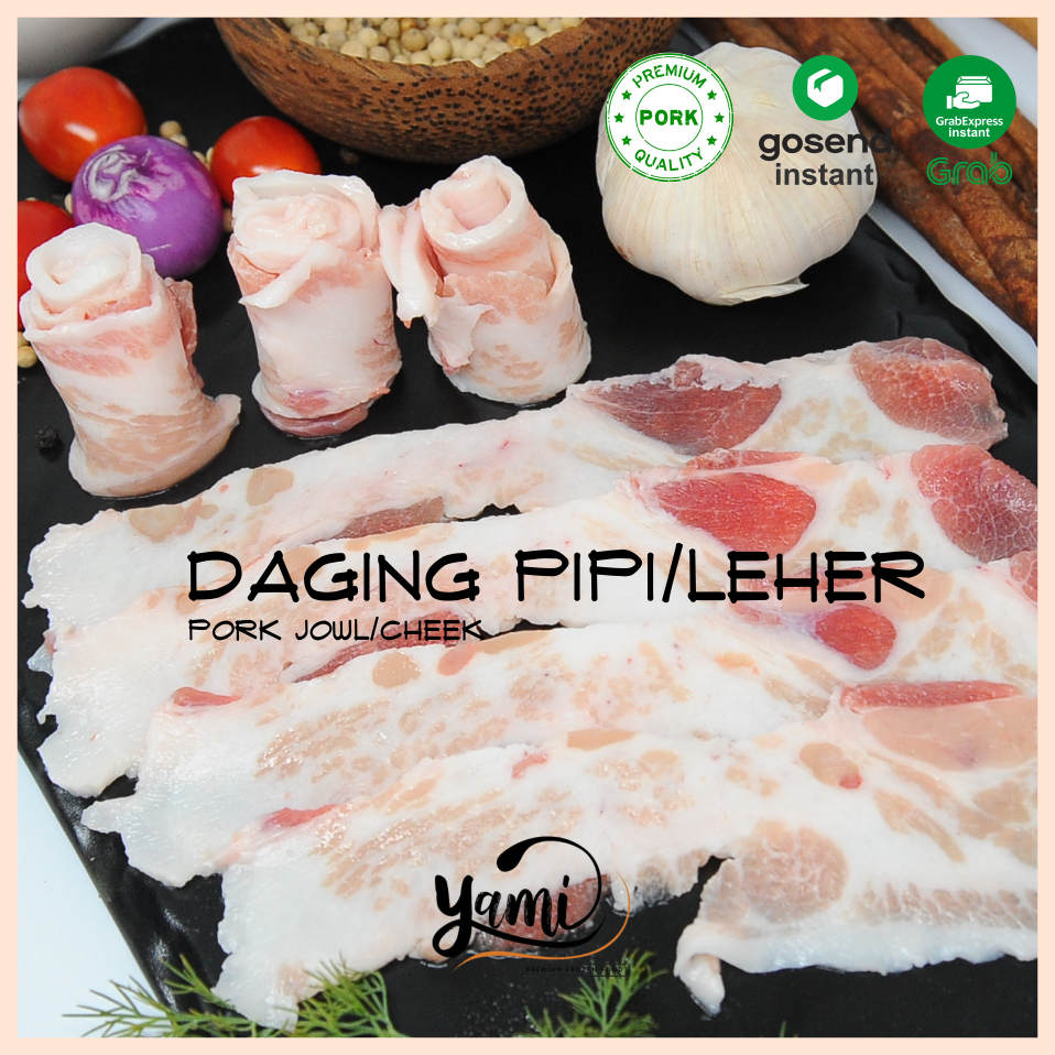 Jual [YAMI] Daging Babi Pipi Leher Slice Tipis 2mm Pork Cheek Jowl ...
