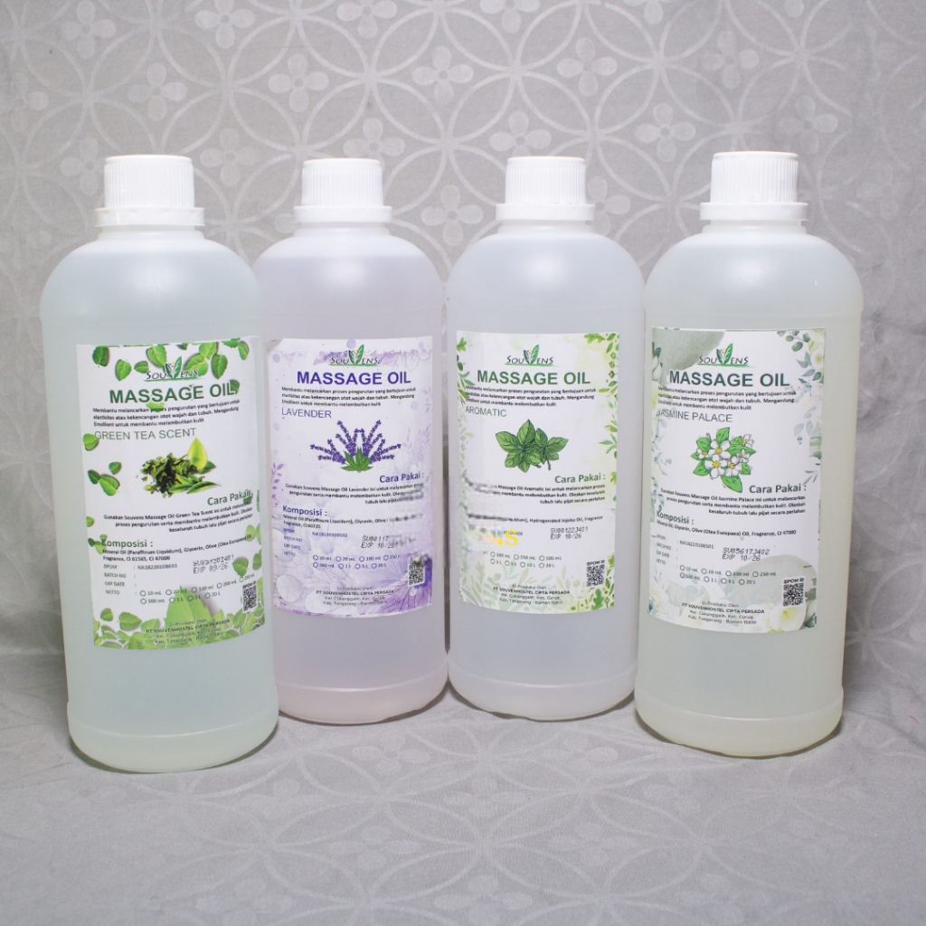 Jual BPOM Massage Oil Minyak Pijat Urut 1 Liter aromatic Lavender Jasmine Green Tea | SOUVENS ...