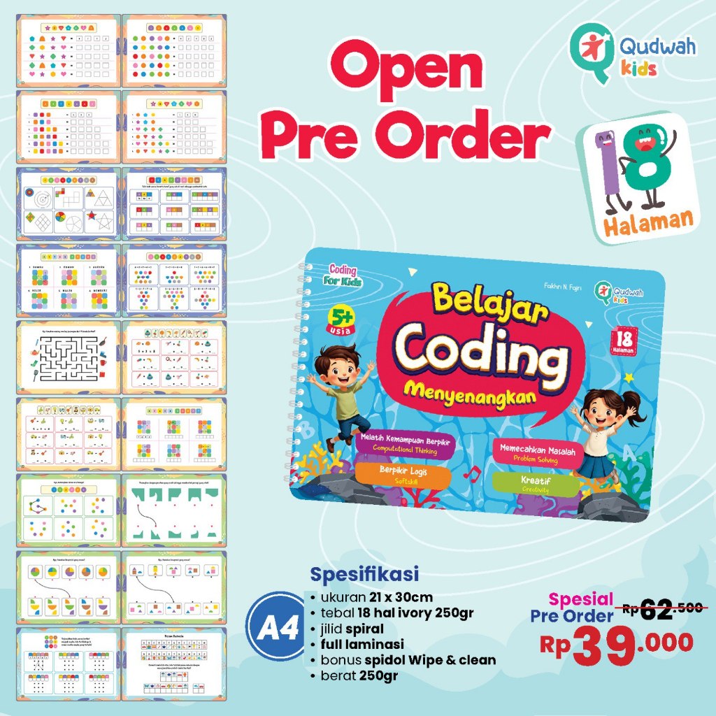 Jual Buku Anak - CODING For Kids 18 HAL bonus WIPE CLEAN || Belajar ...