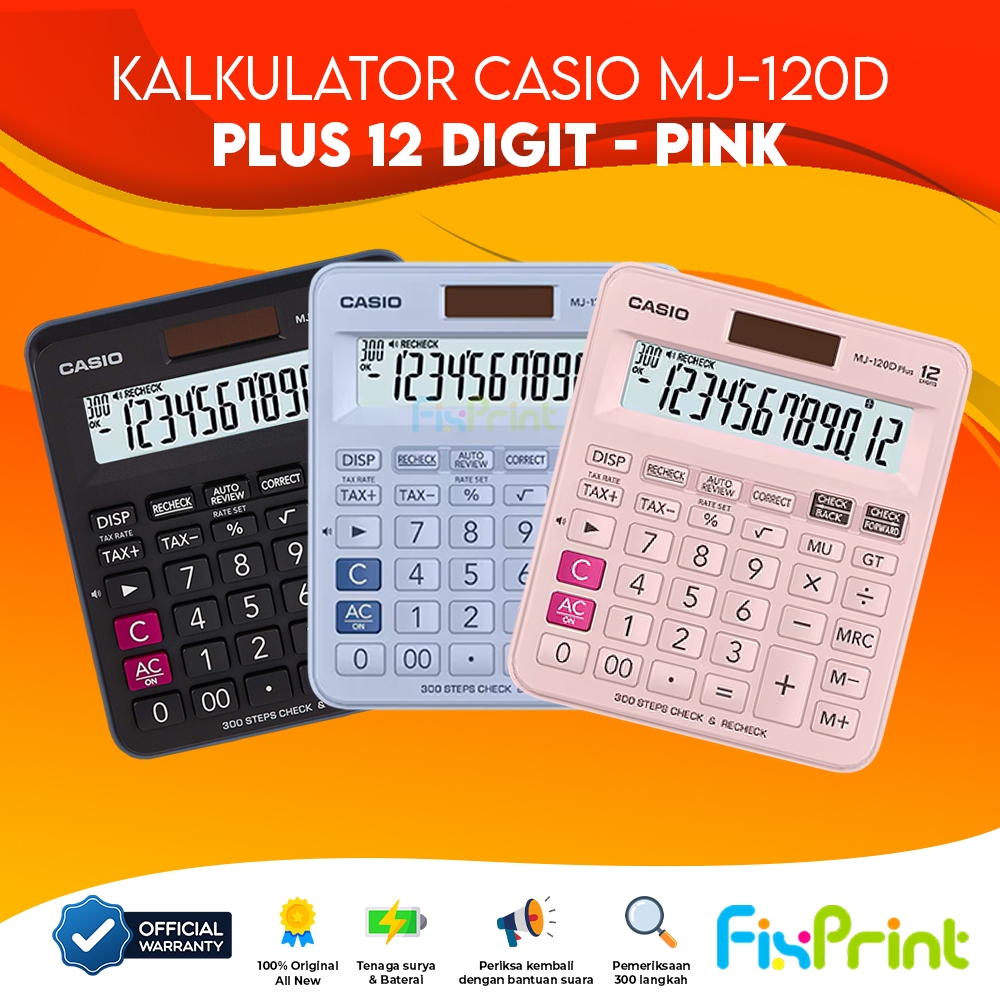 Jual Calculator Casio MJ 120D Plus 12 Digit Kalkulator Desktop Check ...
