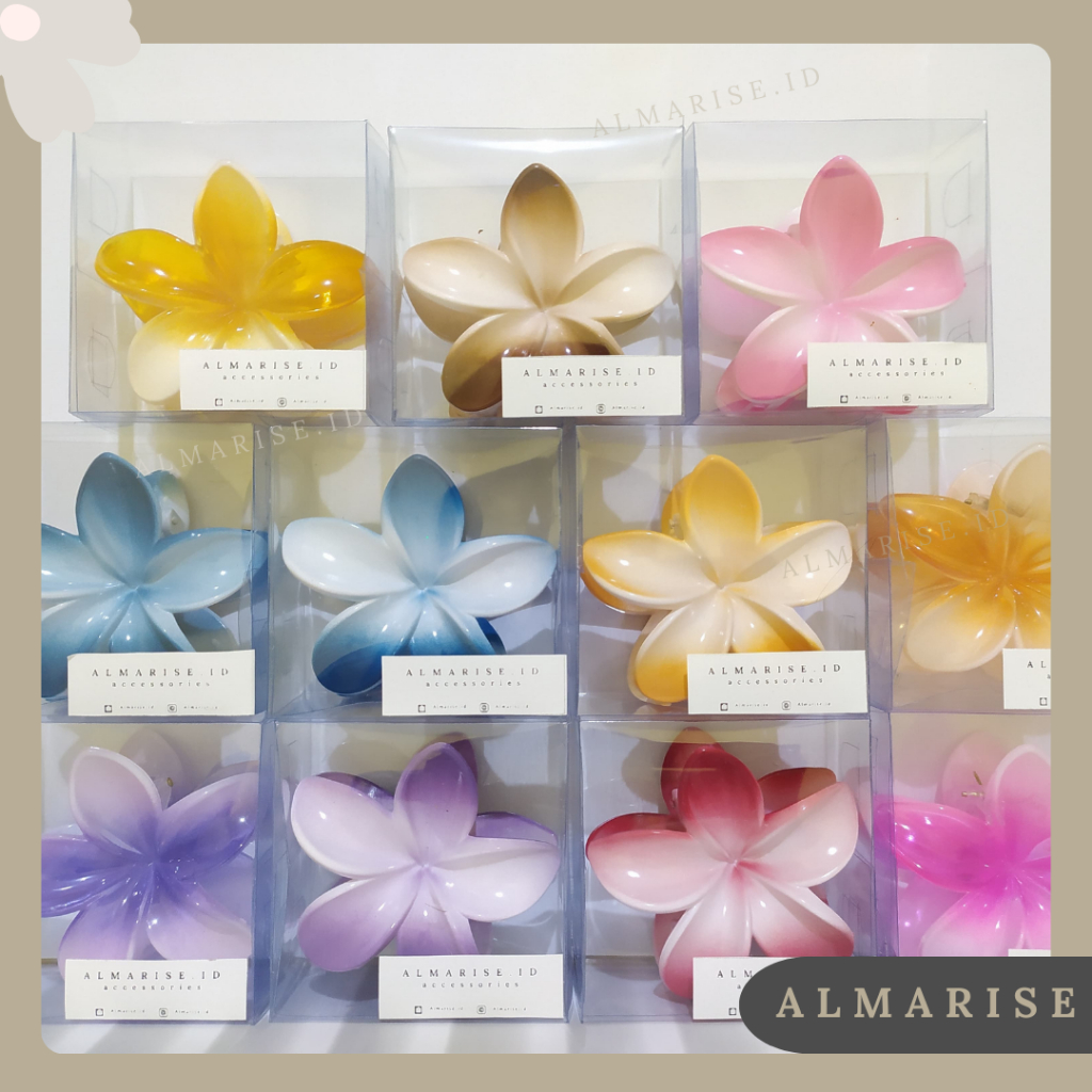 Jual Jedai Bunga Kamboja Gradasi Gliter 8cm + Box | Jepit Rambut Model ...