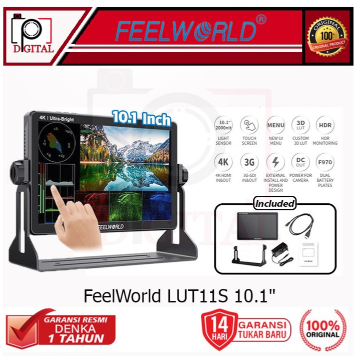 Jual FeelWorld LUT11S 10.1" Inch 4K Ultra Bright Touchscreen 3G SDI 4K HDMI Monitor LUT 11 S ...