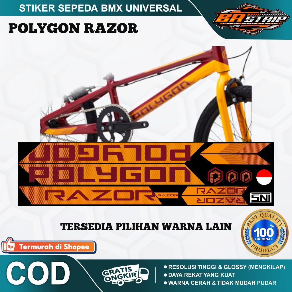 Jual (COD) VIRAL stiker striping sepeda polygon razor bukan rogue BMX ...