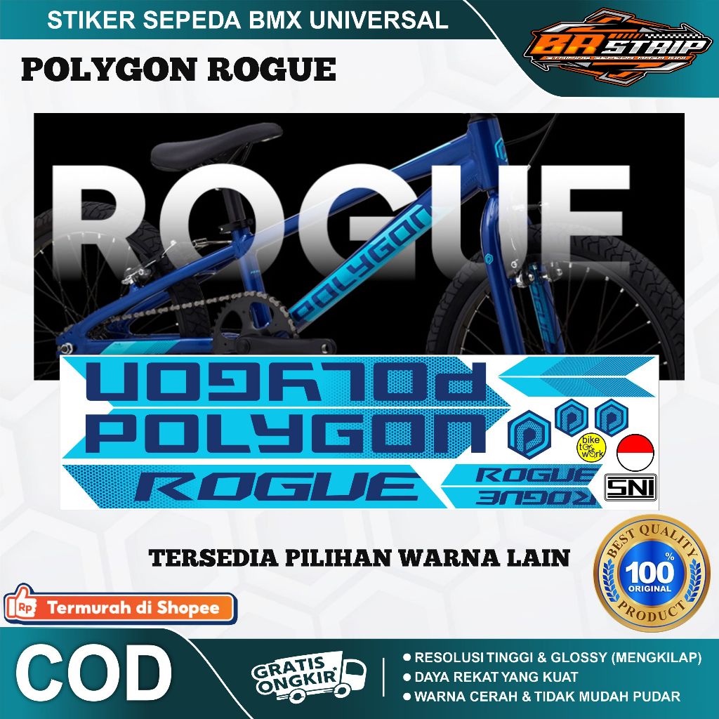 Jual (COD) NEW stiker striping sepeda polygon rogue BMX 18 20 decal ...