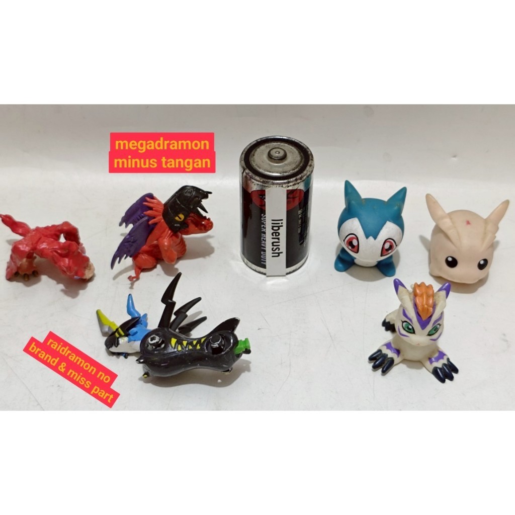 Jual Set bandai digimon tokomon demiveemon gomamon megadramon birdramon ...