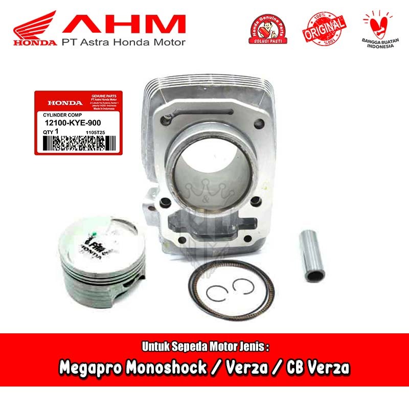 Jual Blok Seher Cylinder Komplit Kit Honda Megapro Monoshock CB150 Verza 100% Original AHM 12100 ...