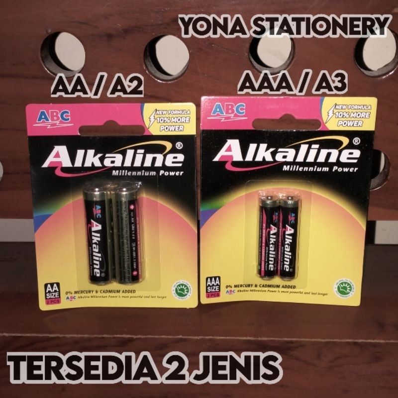 Jual Baterai ABC Alkaline AA & AAA / A2 & A3 | Millenium Power | Isi 2 ...