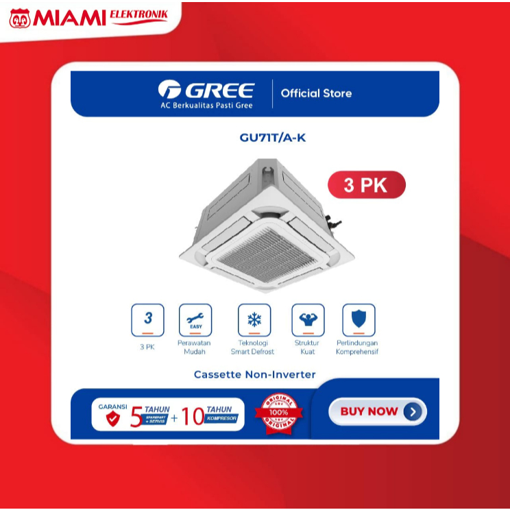 Jual GREE GU71T/A-K U-Match Cassette 3PK - 3D Teknologi - 360° air discharge panel | Shopee ...