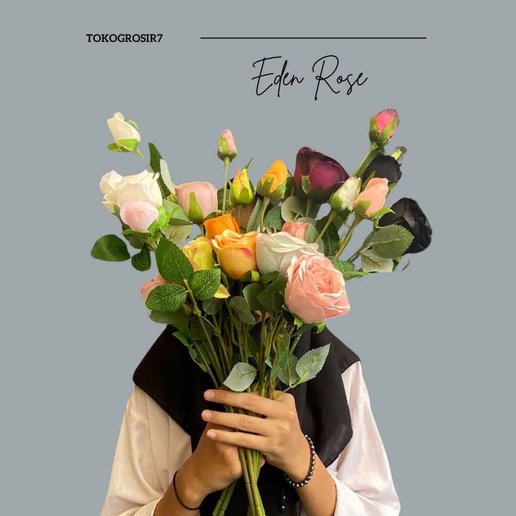 Jual TIGA STEM EDEN ROSE ARTIFICIAL FLOWERS 3 TANGKAI ARTIFICIAL BUNGA ...