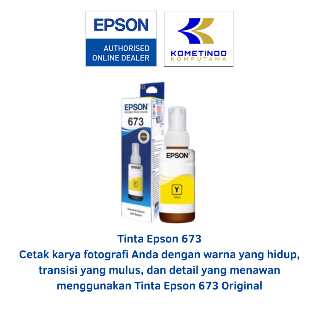 Jual Epson - BOX T 673 Yellow 70ml Tinta Epson Jamin 100% Original Box 673 KUNING Untuk Epson ...