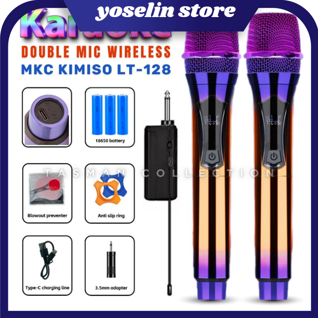 Jual [ YS ] Mic wireless LT-118 rainbow with receiver 2 mic/ single mic ...
