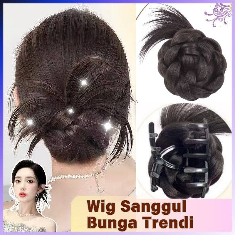 Jual HIL-0521 Wig Sanggul Bunga Trendi/sanggul bali/Rambut Palsu yang ...