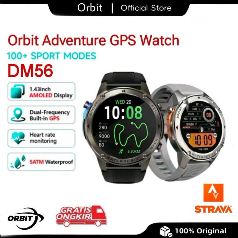 Jual Bonus Strap ORBIT DM56 GPS sports watch 170 Sports Mode 1.43 ...