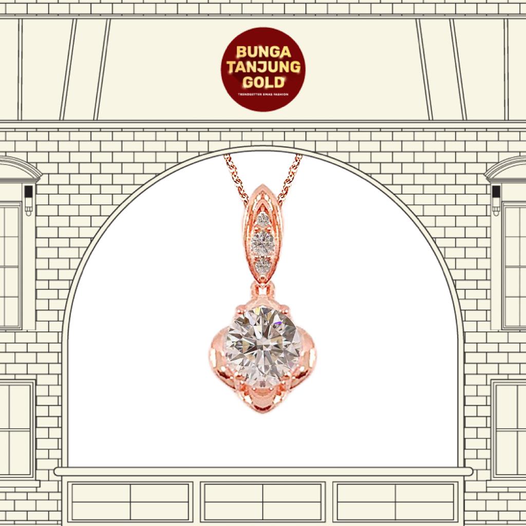 Jual LIONTIN BUNGA SOLITAIRE - EMAS 17K - BUNGA TANJUNG GOLD | Shopee ...