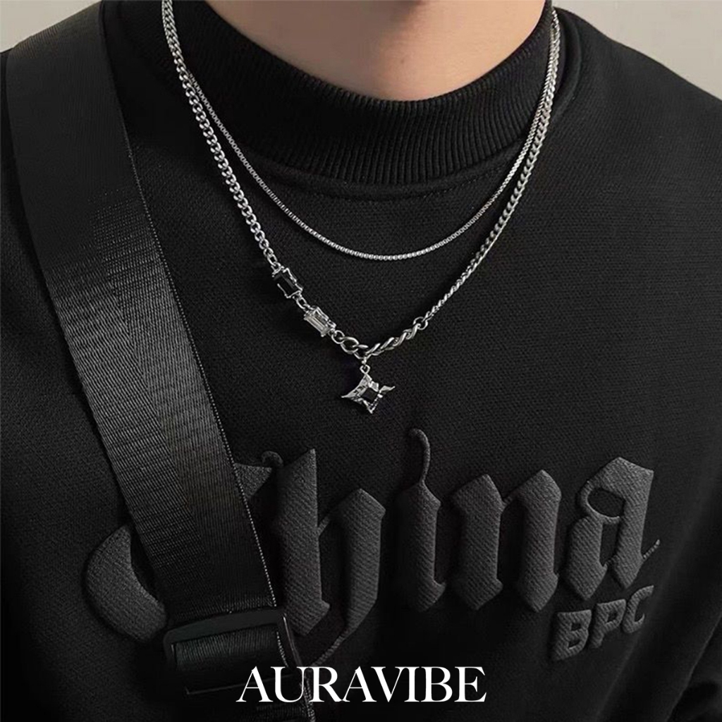 Jual AURAVIBE Kalung liontin panjang pria yang cocok untuk segala usia ...