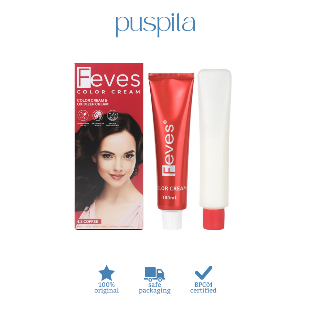 Jual PUSPITA - Feves Hair Color + Developer 60ml | Feves Hair Color ...