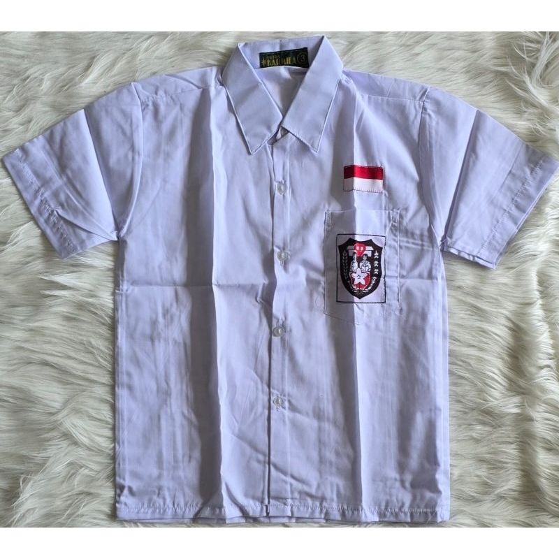 Jual BAJU SERAGAM SEKOLAH PUTIH TANGAN PENDEK LAMBANG SD SMP SMA ...