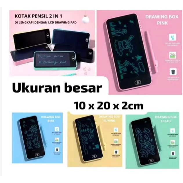 Jual WTBS Drawing Box Kotak Pensil Dan Papan Coret Kreatif Anak Dengan ...