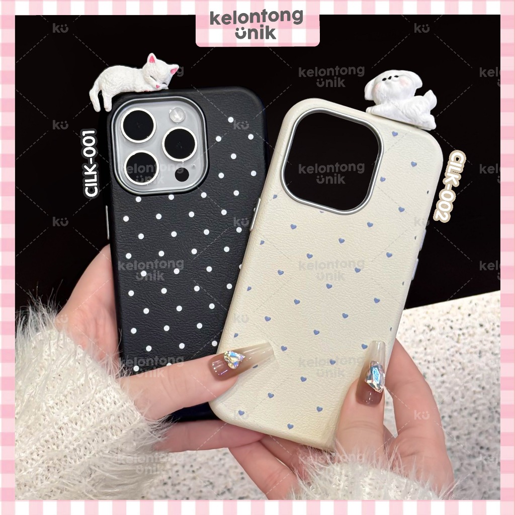 Jual KELONTONG UNIK | 𝟯𝗗 𝗣𝗼𝗹𝗸𝗮 𝗟𝗮𝘇𝘆 𝗞𝗶𝘁𝘁𝘆 Leather Hippers Case Cat ...