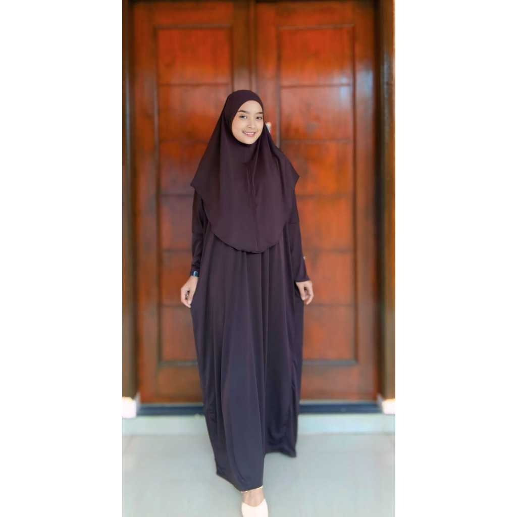 Jual Hafisa Abaya Set bergo (Abaya Gamis Set Khimar Niqab Haji dan Umrah Bahan Jersey) | Shopee ...