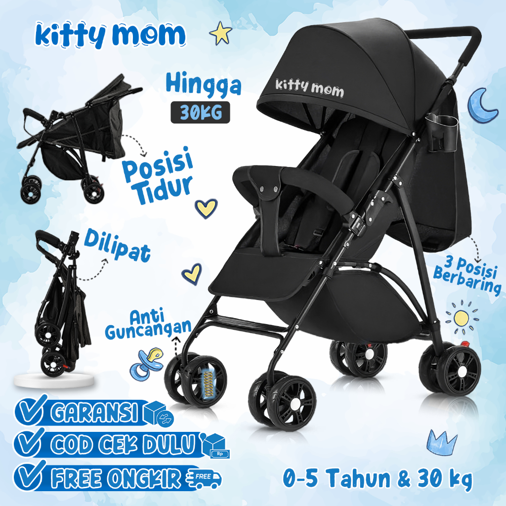 Jual Kitty Mom - BabyCare - Stroller Bayi Lipat Travelling Newborn ...