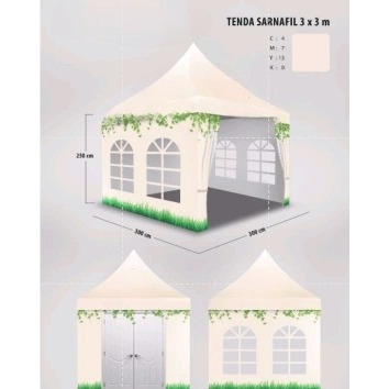 Jual TENDA SARNAFIL UKURAN 5X5 KOMPLIT BAHAN ATAP / DINDING JENDELA ...
