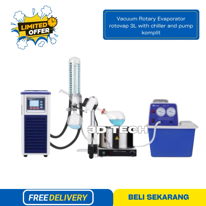 Jual Vacuum Rotary Evaporator rotovap 3L with chiller and pump komplit ...