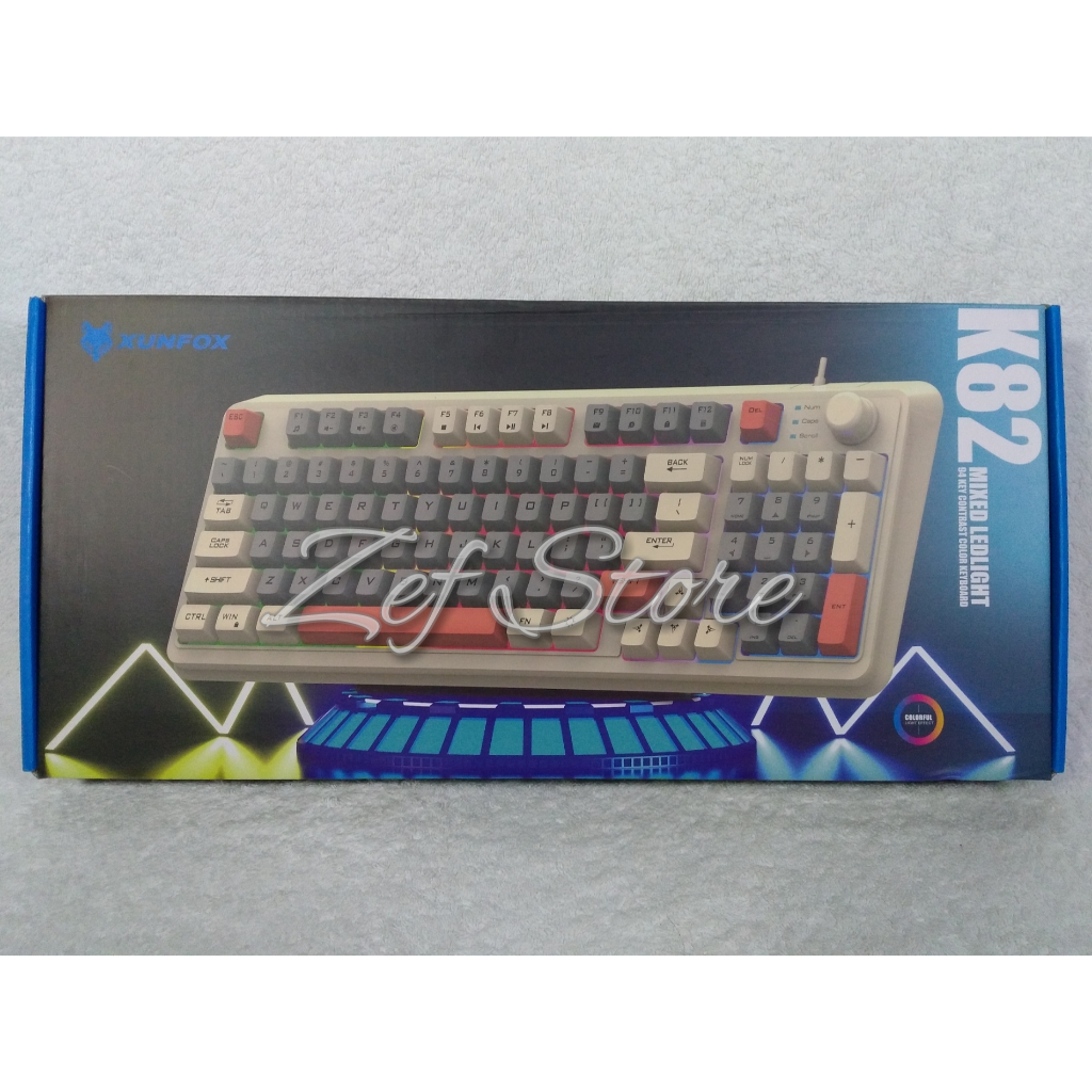 Jual [ORIGINAL] XUNFOX K82 Mechanical Feel Spill Proof Waterproof RGB ...