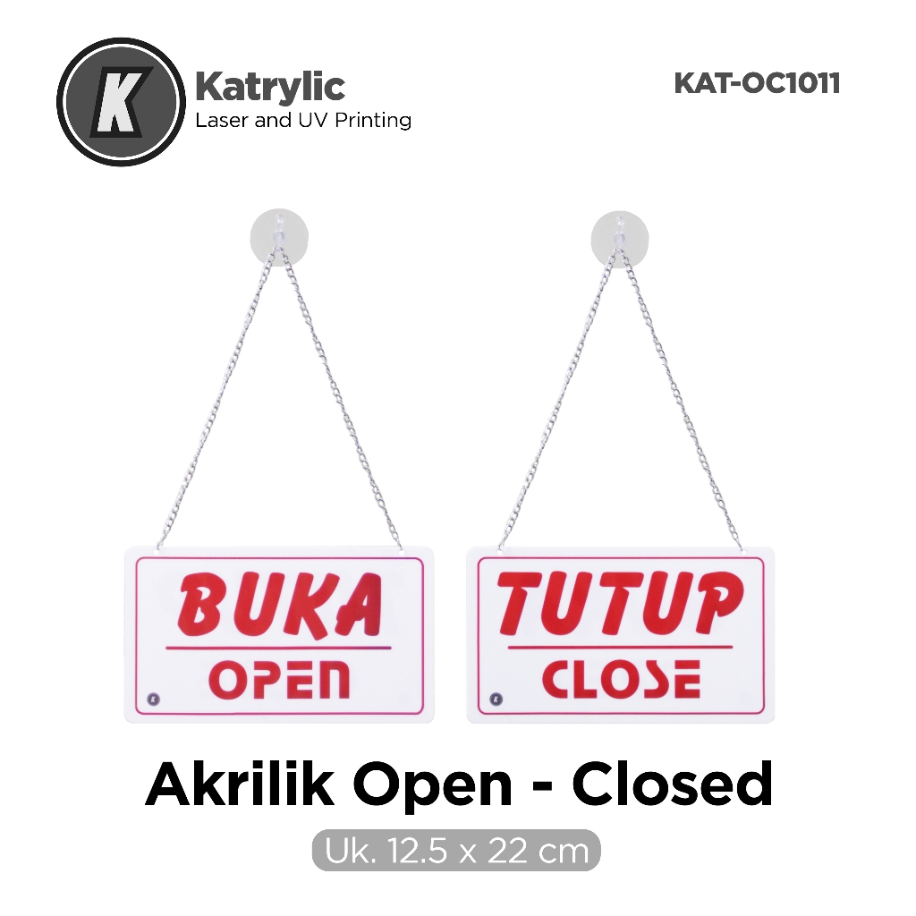 Jual Sign Open Close Gantung Katrylic / 22 x 12,5 cm / Komplit Tempel ...