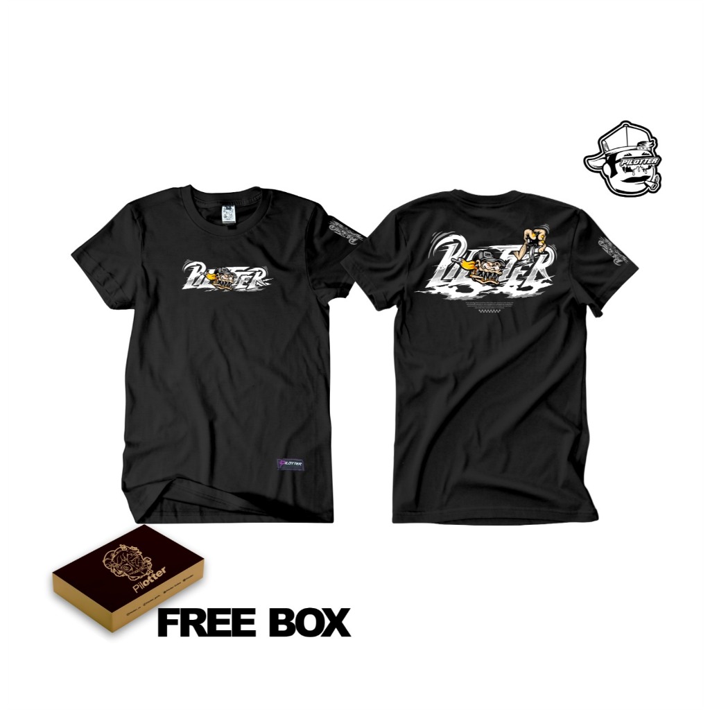 Jual KAOS PILOTTER P BULLS HITAM ORIGINAL FREE BOX | Shopee Indonesia