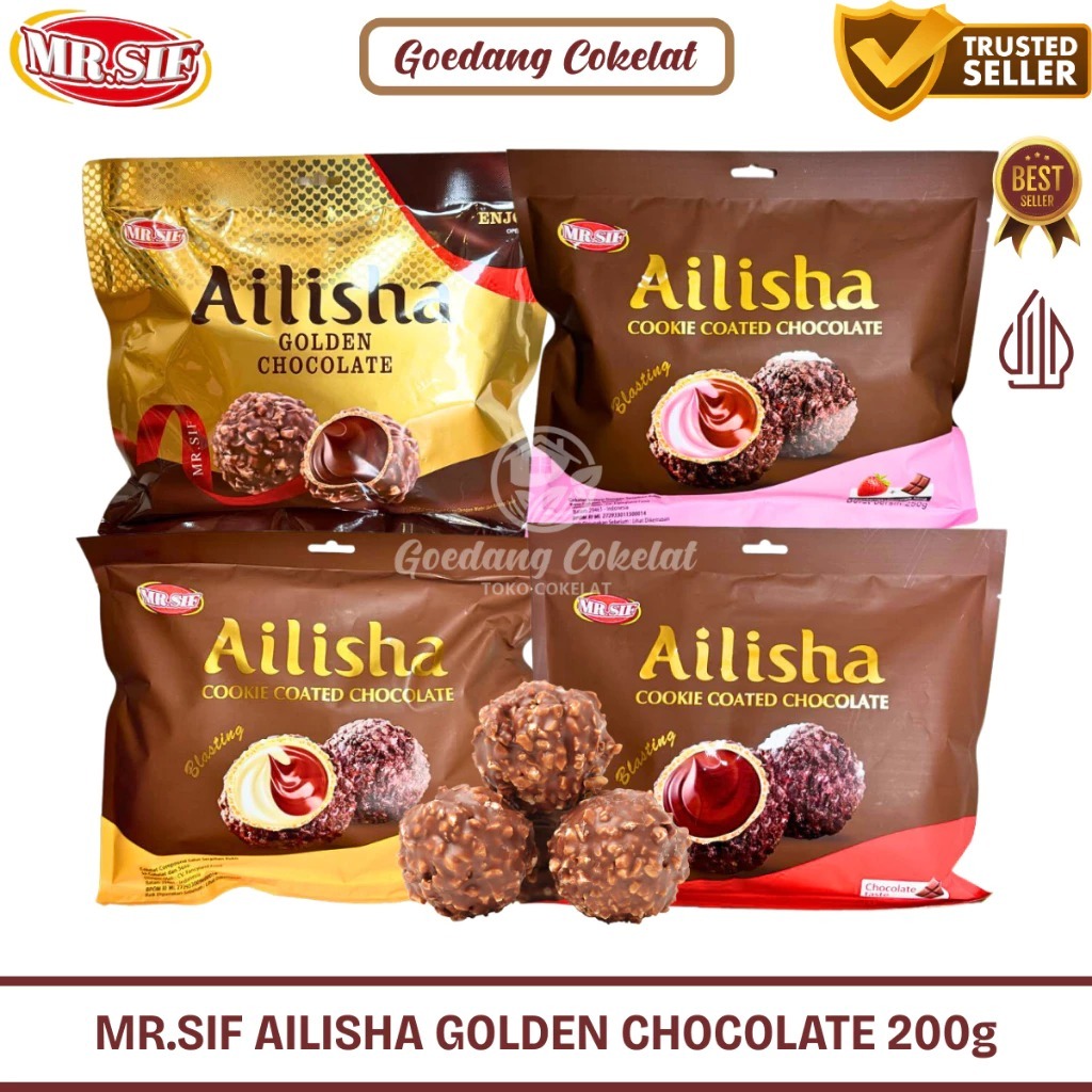 Jual MR.SIF Ailisha Golden Chocolate 200g Ailisha Cookie Coated ...