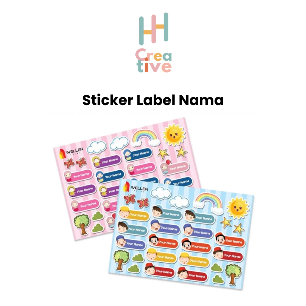 Jual Sticker Stiker Label Nama Anak Custom Nama Karakter | Shopee Indonesia
