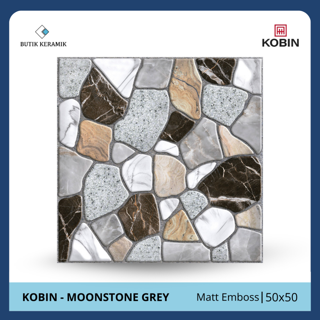 Jual Keramik 50x50 Matt Emboss | Kobin | Moonstone Series | Matt Emboss ...