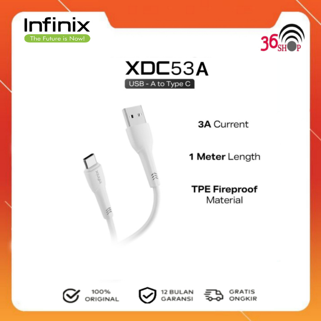 Jual Infinix Cable XDC53A - Type-A to C 1M - TPE Fireproof Material ...