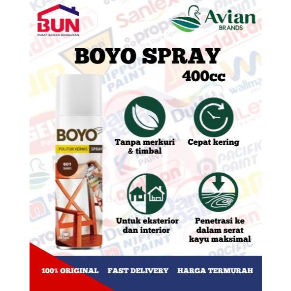 Jual BOYO POLITU SPRAY 400CC CAT SEMPROT KAYU PYLOX KAYU PILOK KAYU ...
